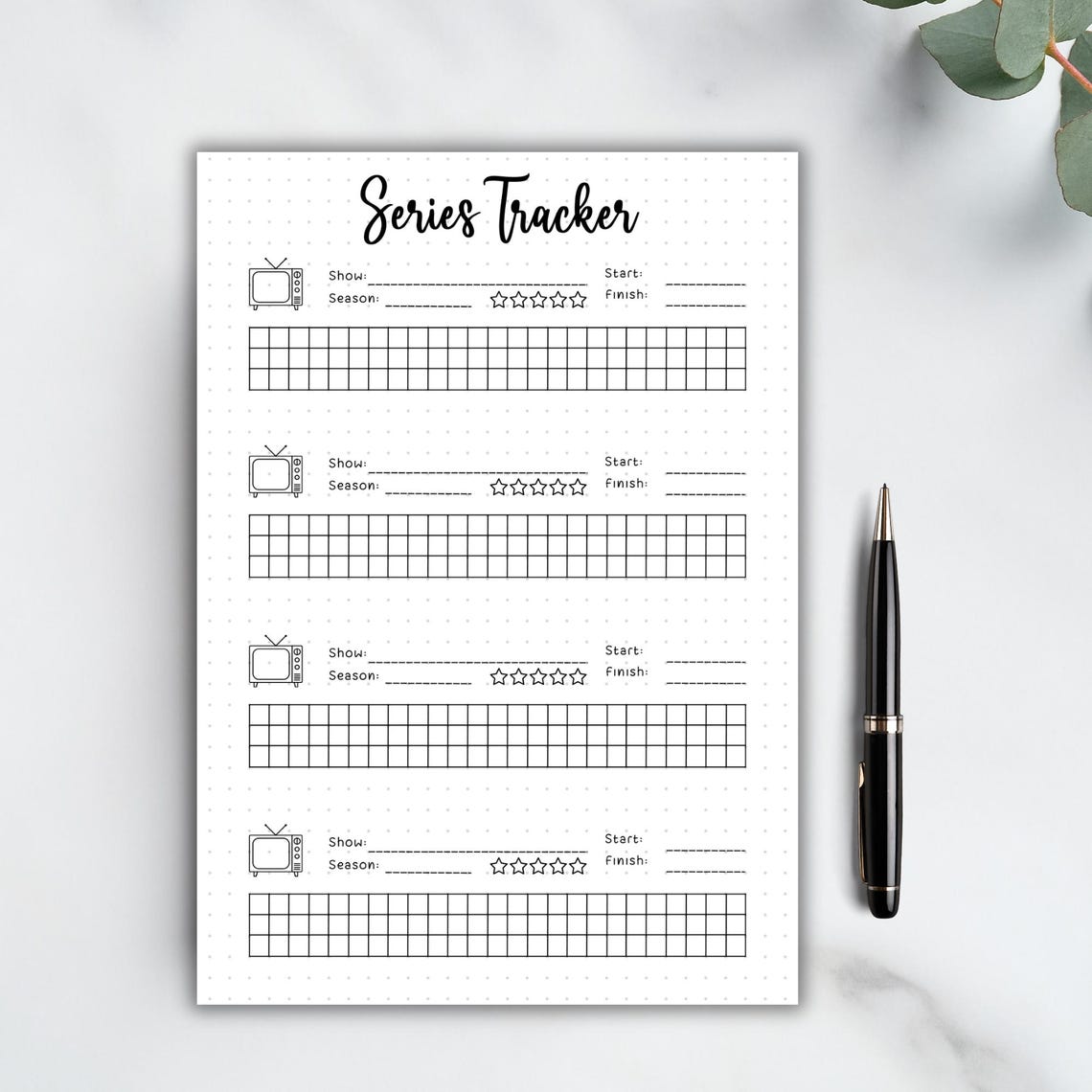 Series Tracker Bullet Journal Printable Show Tracker Bujo Series Log TV ...