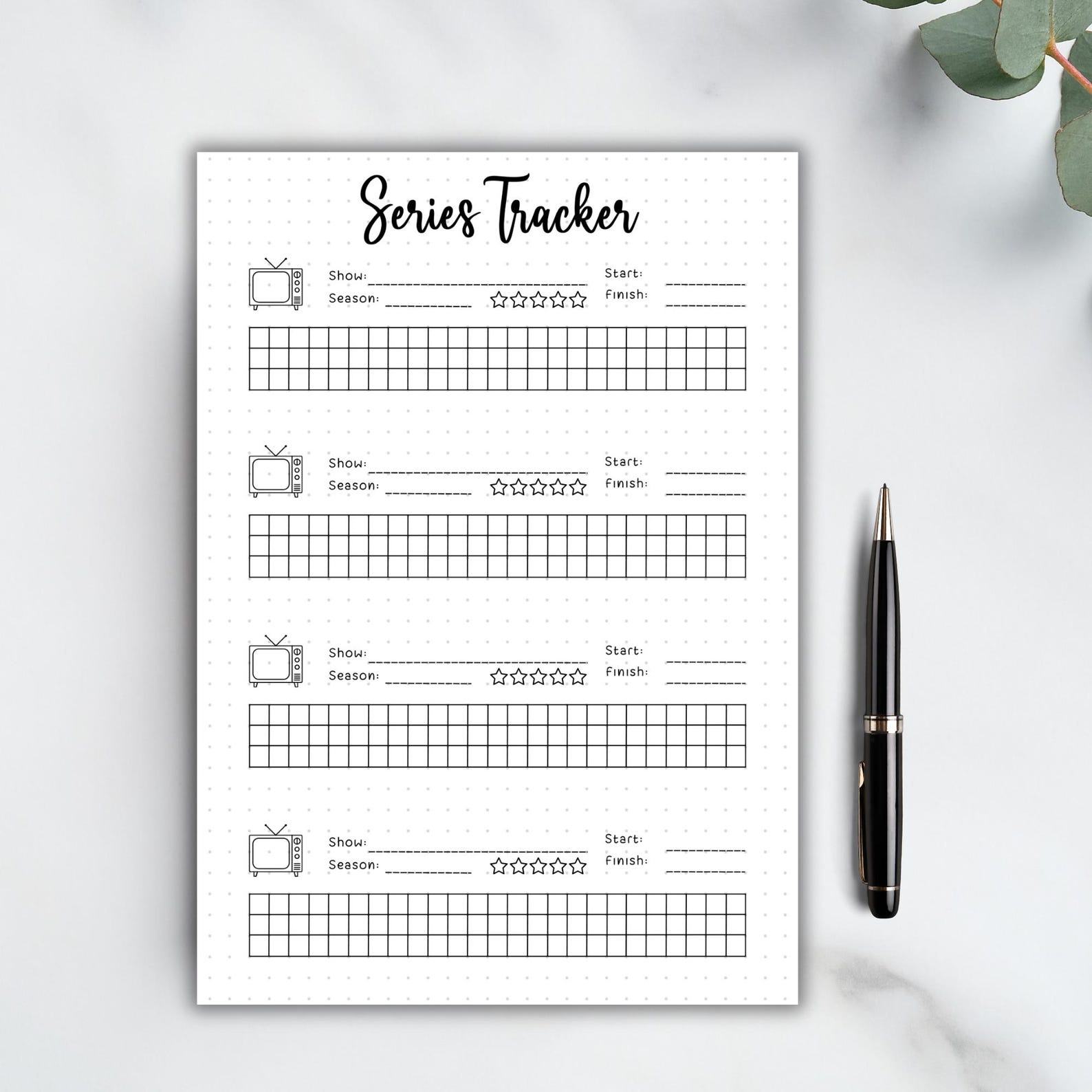 Series Tracker Bullet Journal Printable Show Tracker Bujo Series Log TV ...