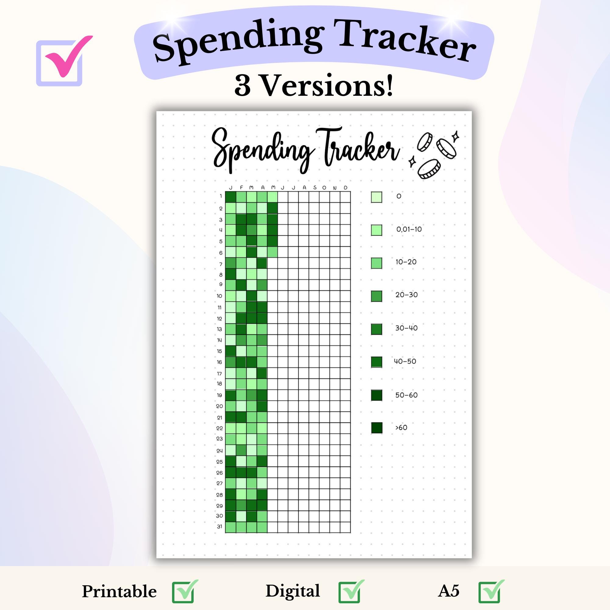 Spending Tracker Bullet Journal Printable PDF Finance Tracker Budget ...