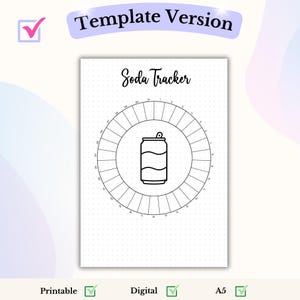 Soda Tracker Wheel Bullet Journal Printable Page Monthly Soda Log Daily ...