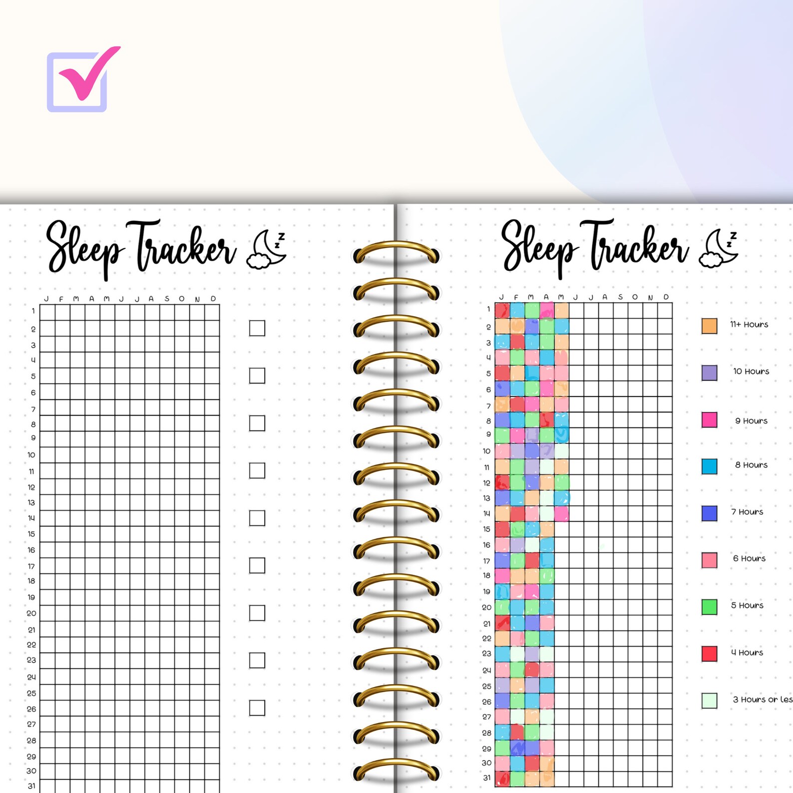 Sleep Tracker A5 PDF Habit Tracker Bullet Journal Sleep Tracker ...