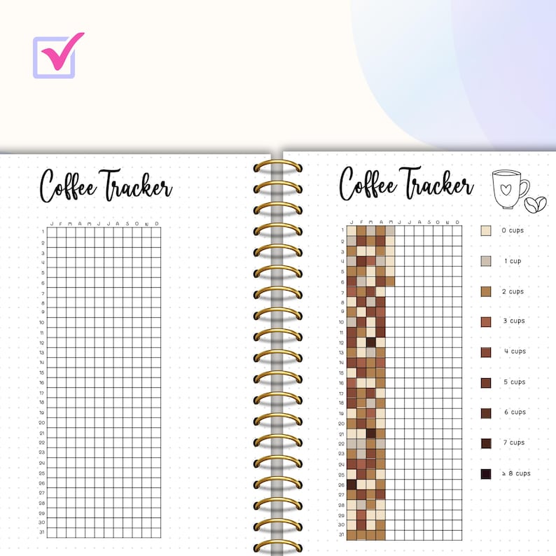 Coffee Tracker Bullet Journal Printable Page Yearly Coffee Log Daily ...