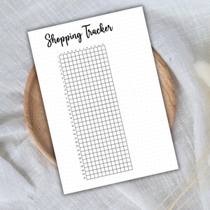 Shopping Tracker Bullet Journal Printable Bujo Page Yearly Shopping Log ...