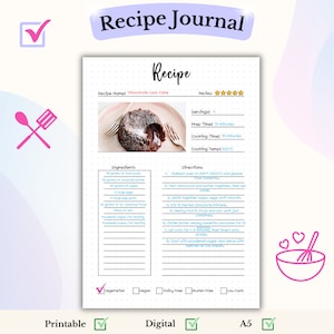 Recipe Bullet Journal Page Recipe Tracker Cooking Tracker Recipe ...