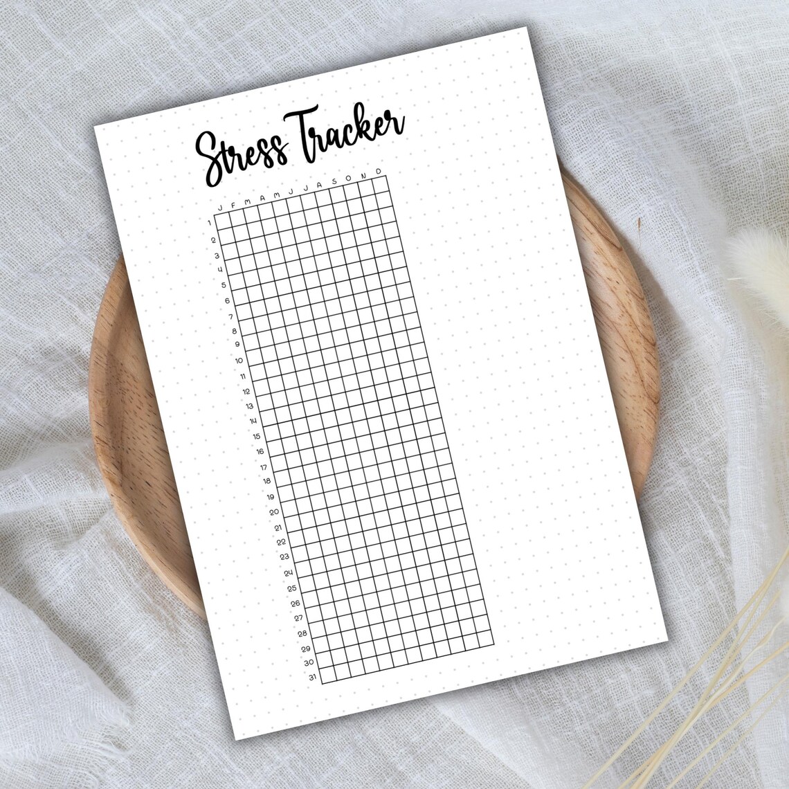 Stress Tracker Bullet Journal Printable PDF Stress Log Mood Tracker ...
