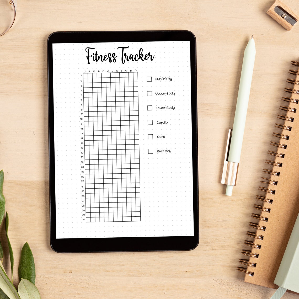 Fitness Tracker Bullet Journal PDF Workout Tracker Health Tracker Yeary ...