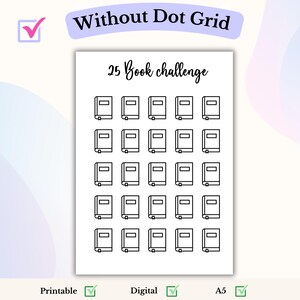 25 Book Challenge Bullet Journal Printable Reading Log Reading Tracker ...