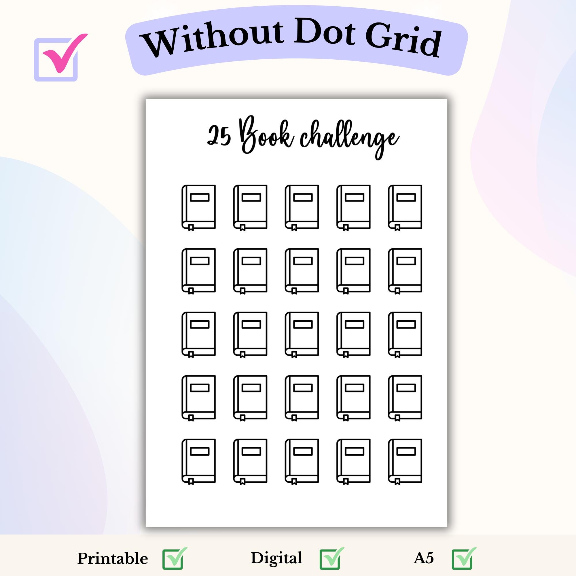 25 Book Challenge Bullet Journal Printable Reading Log Reading Tracker ...