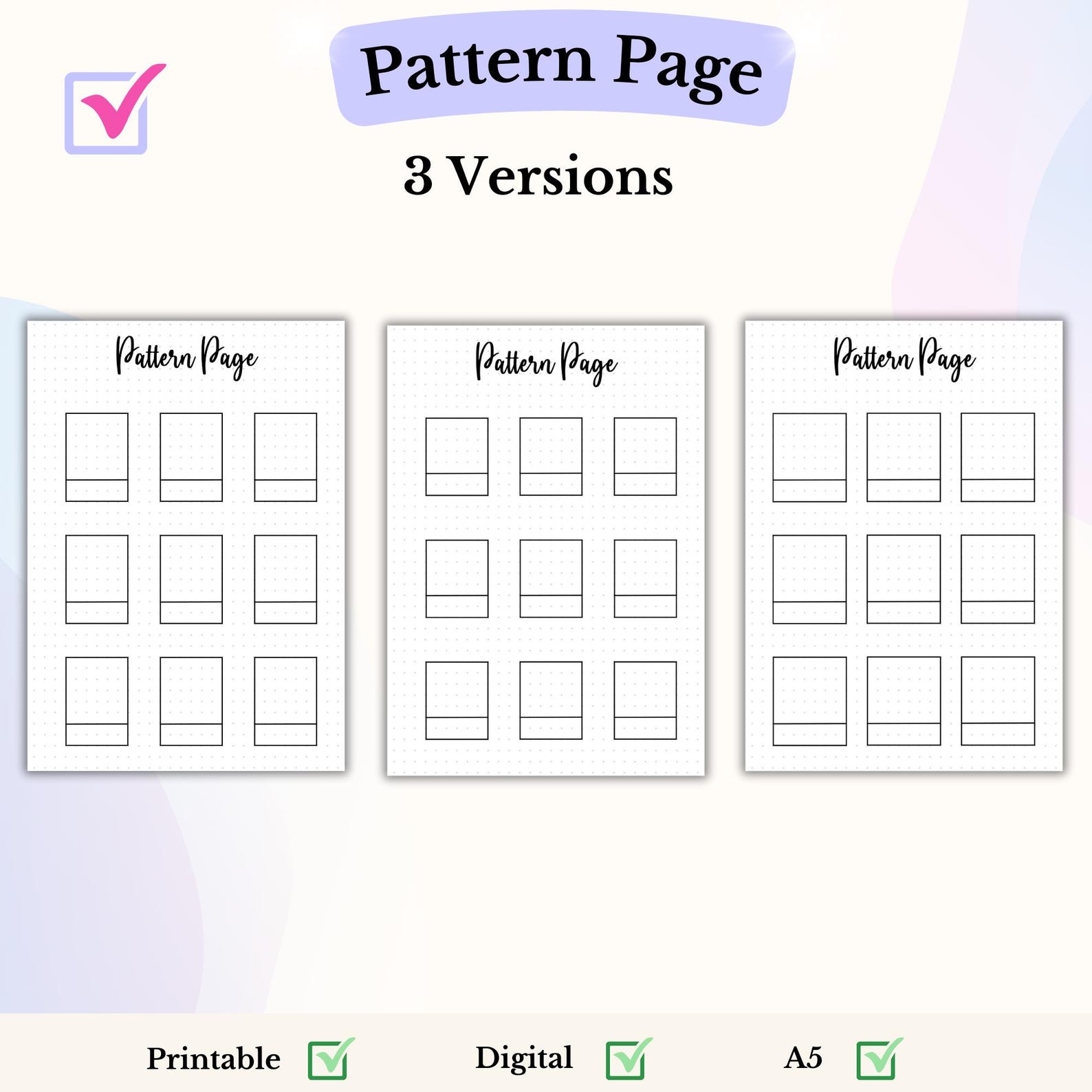 Pattern Page Bullet Journal Colour Blending Tracker Printable Page ...