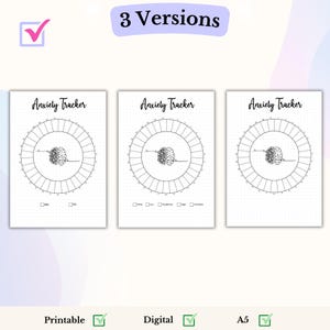 Anxiety Tracker Wheel Bullet Journal PDF Printable Wheel Tracker Mood ...