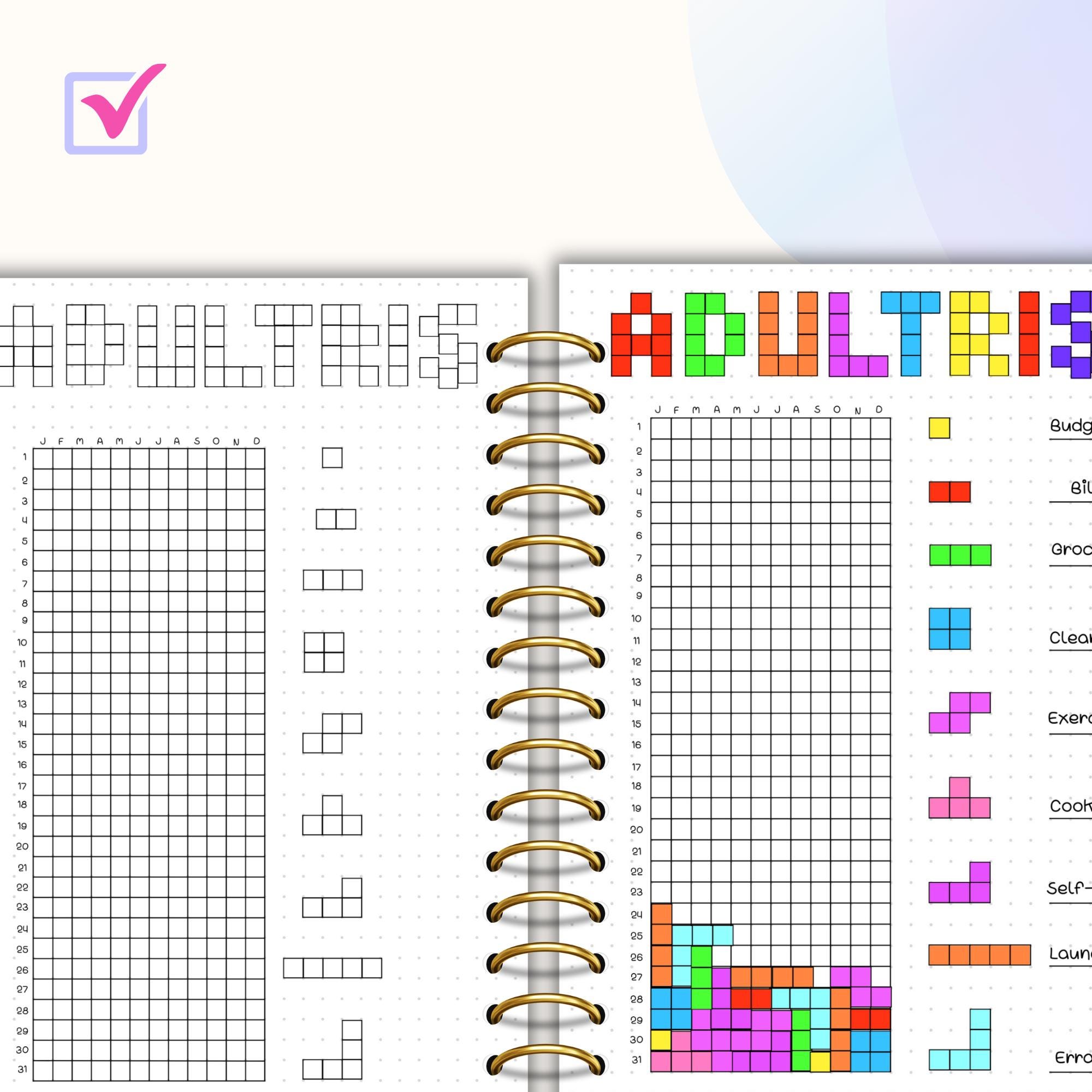 Adulting Tracker Bullet Journal Page Adultris Adult Task Habit Tracker ...