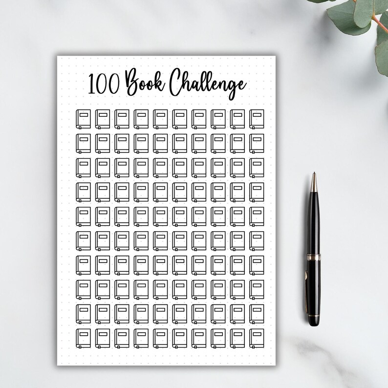 100 Book Challenge Bullet Journal Printable Reading Log Reading Tracker ...