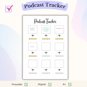 Podcast Tracker Bullet Journal Page Podcast Log Entertainment Tracker ...