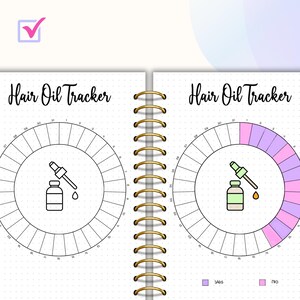 Hair Oil Tracker Bullet Journal Habit Wheel Skincare Page Digital ...