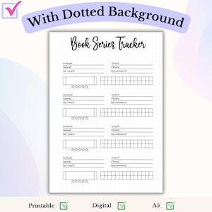 Book Series Tracker Bullet Journal Printable Book Tracker Printable ...