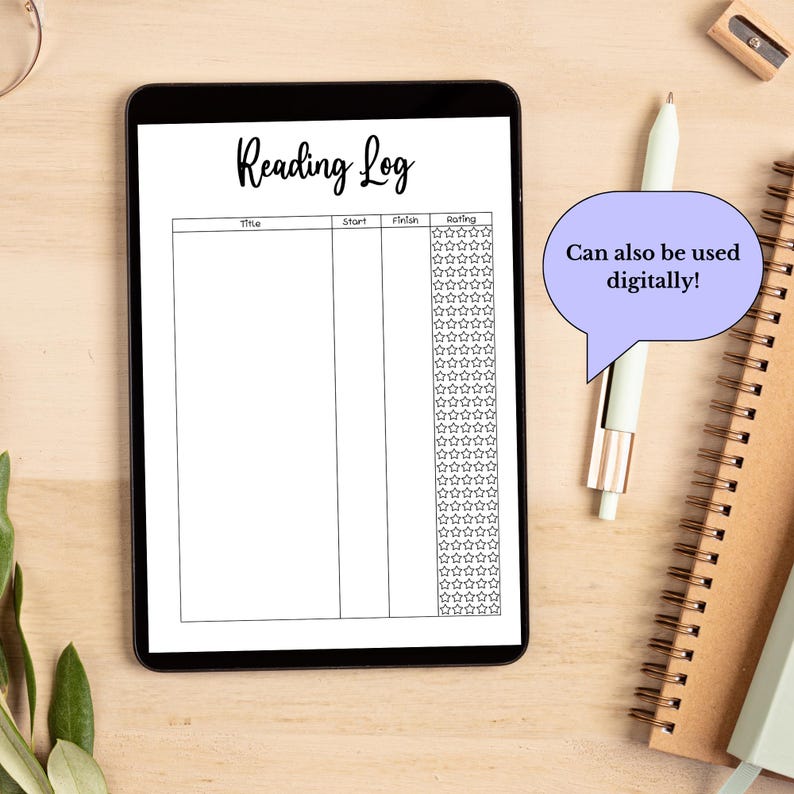 Reading Log Bullet Journal Printable Book Tracker Printable Book ...