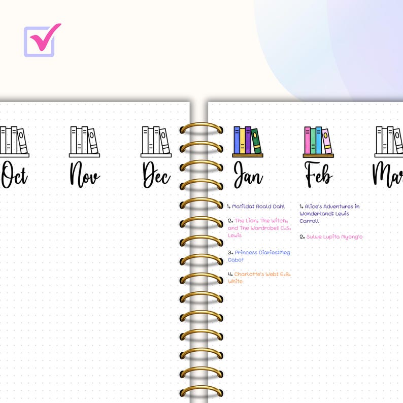 Monthly Book Tracker Bullet Journal Printable Monthly Reading Log ...