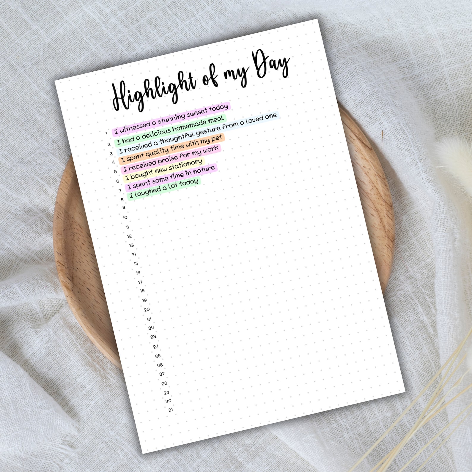 Highlight of My Day Bullet Journal Page Highlight of the Day Planner ...