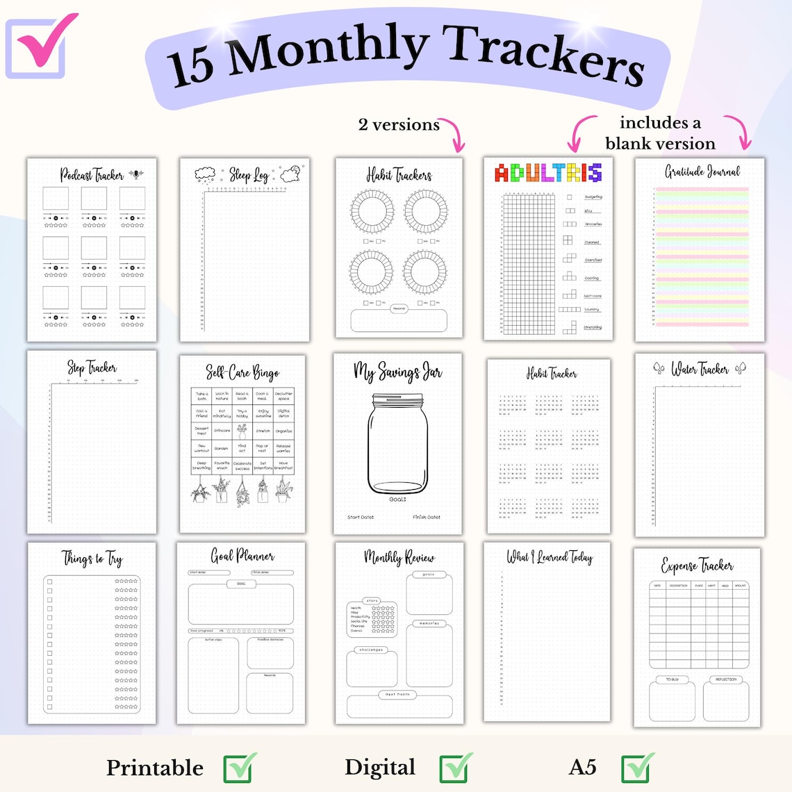 2026 Bullet Journal Bundle Bullet Journal Starter Pack Yearly Tracker ...