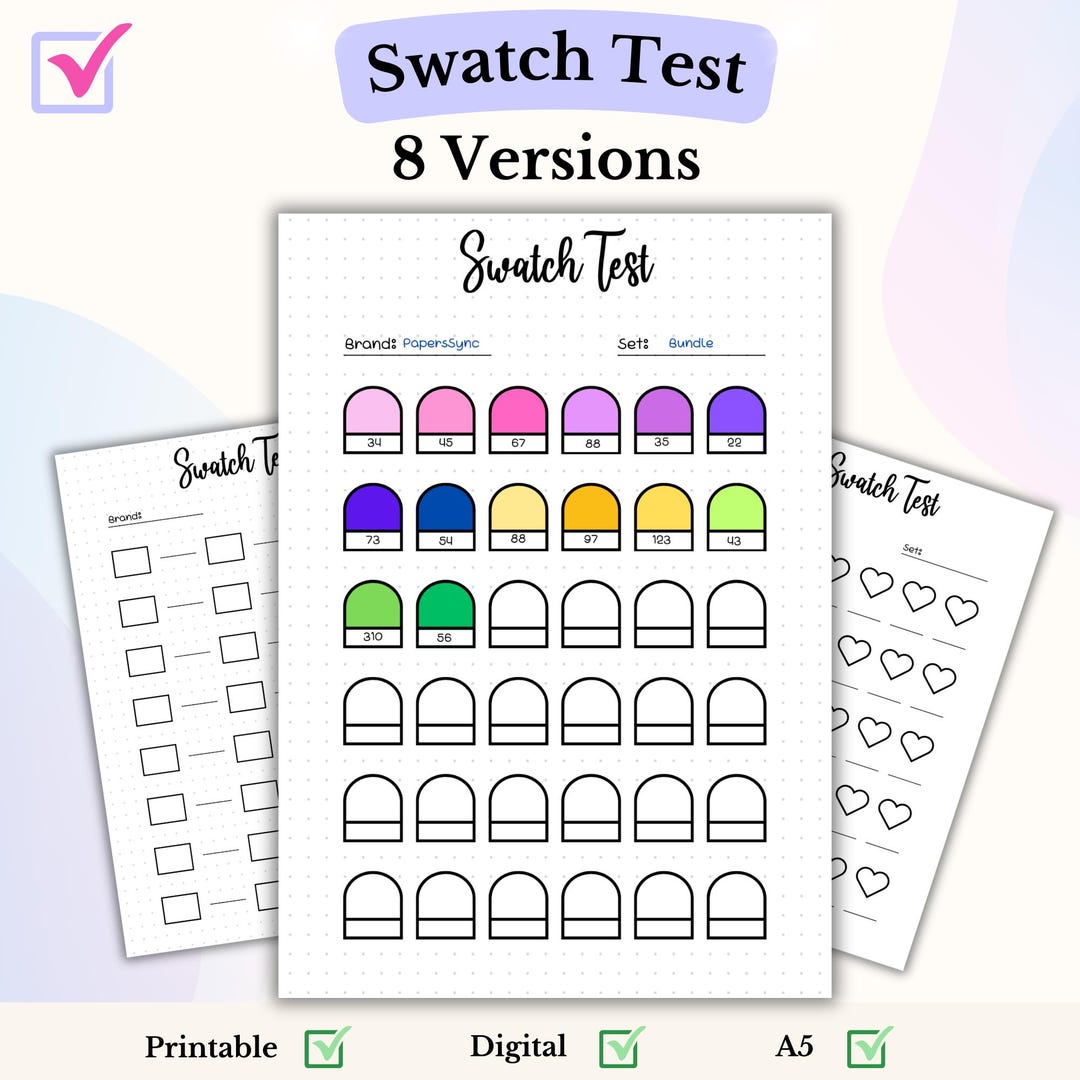 Swatch Test Markers Bullet Journal Page Marker Tracker Marker Test ...