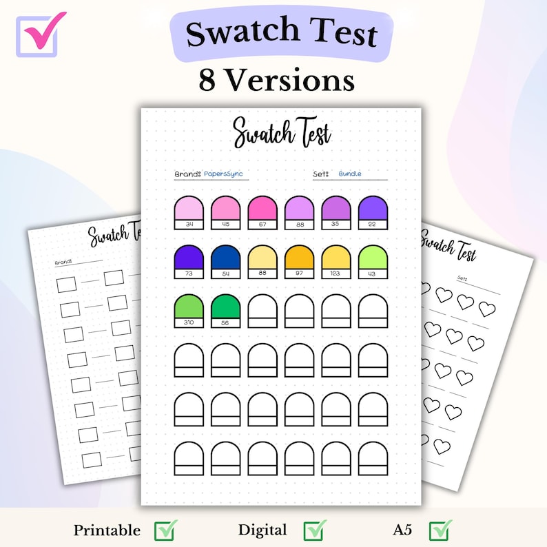 Swatch Test Markers Bullet Journal Page Marker Tracker Marker Test ...