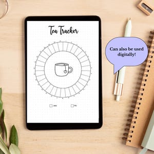 Tea Tracker Wheel Bullet Journal Printable Page Monthly Tea Log Daily ...