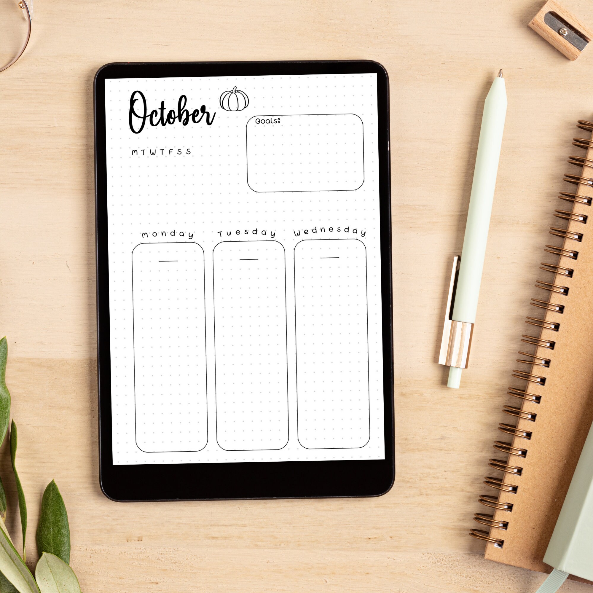 Weekly Spread Bullet Journal Template Undated Weekly Spread Printable ...