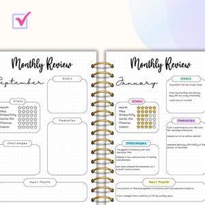Monthly Review Bullet Journal Page Monthly Planner Journal Printable ...