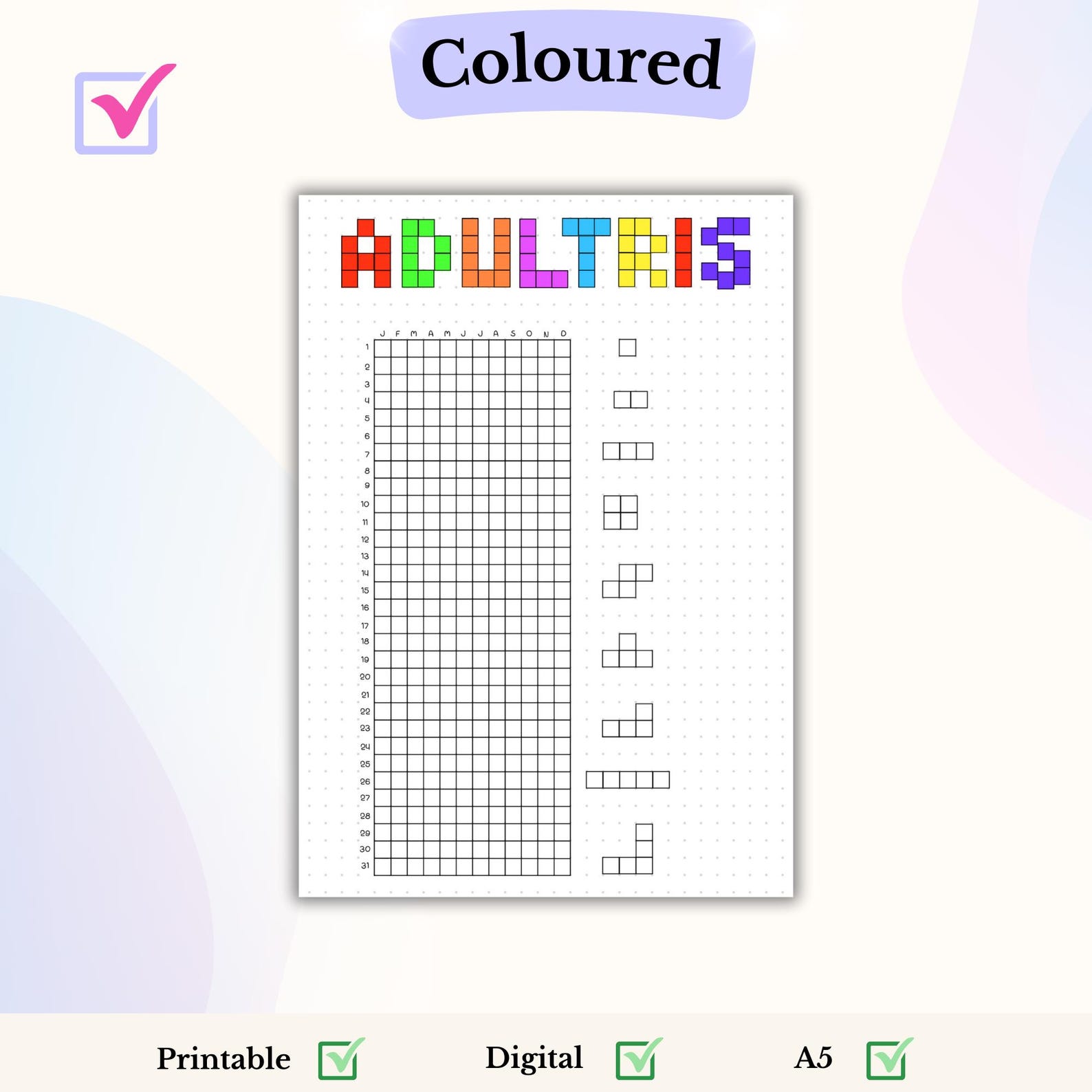 Adulting Tracker Bullet Journal Page Adultris Adult Task Habit Tracker ...