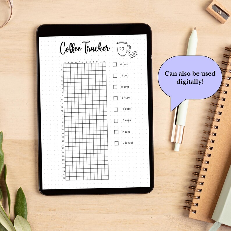 Coffee Tracker Bullet Journal Printable Page Yearly Coffee Log Daily ...