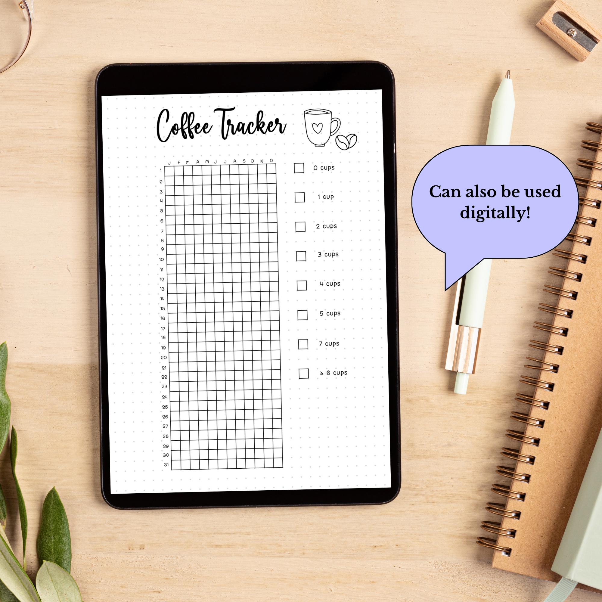 Coffee Tracker Bullet Journal Printable Page Yearly Coffee Log Daily ...