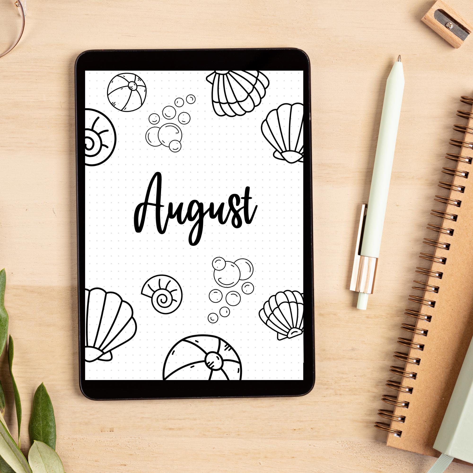 12 Month Cover Pages Bullet Journal Bundle Title Page Bullet Journal ...