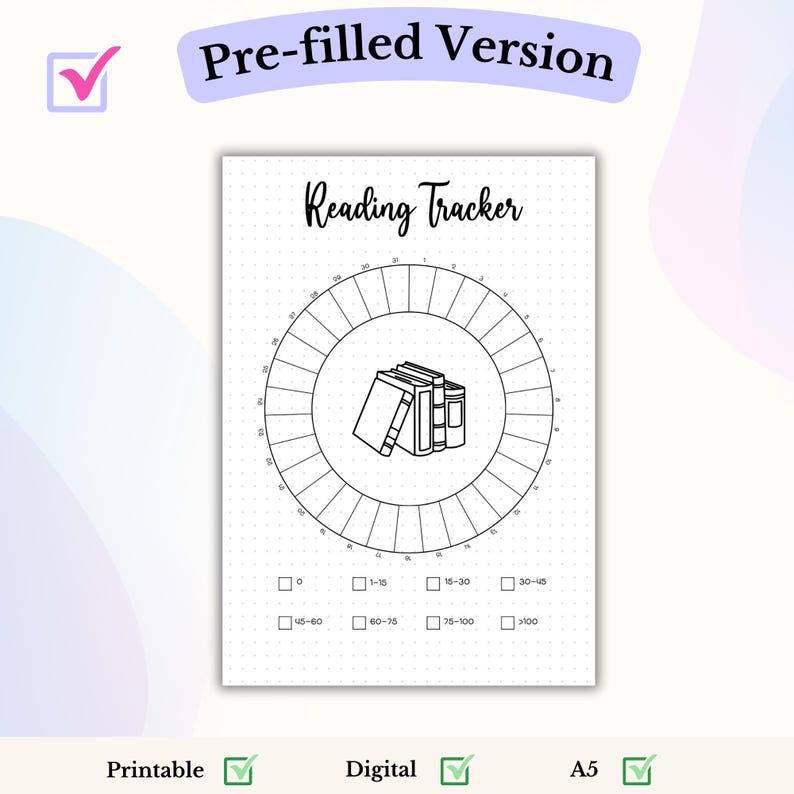 Reading Tracker Bullet Journal Printable Book Tracker Bujo Journal ...
