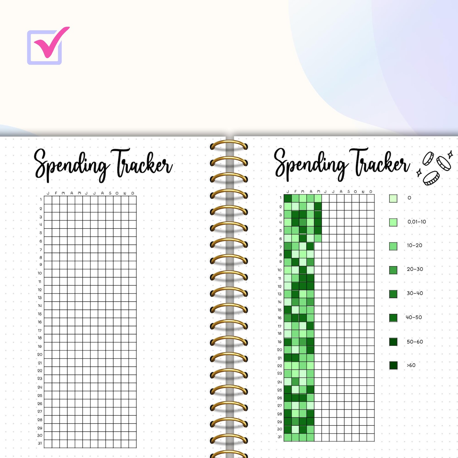 Spending Tracker Bullet Journal Printable PDF Finance Tracker Budget ...
