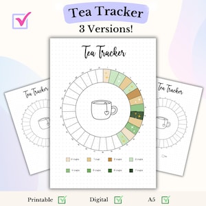 Tea Tracker Wheel Bullet Journal Printable Page Monthly Tea Log Daily ...