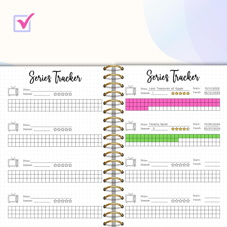 Series Tracker Bullet Journal Printable Show Tracker Bujo Series Log TV ...