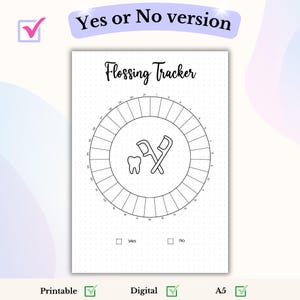 Flossing Tracker Bullet Journal Habit Wheel Teeth Health Tracker ...