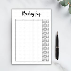 Reading Log Bullet Journal Printable Book Tracker Printable Book ...