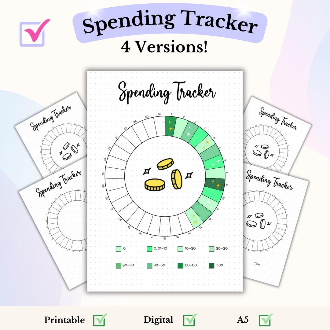 Spending Tracker Wheel Bullet Journal PDF Finance Tracker Budgeting ...