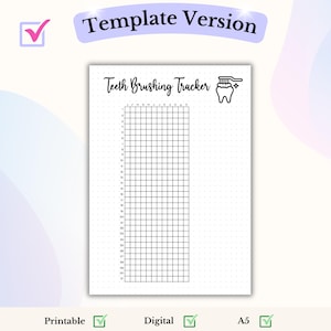 Teeth Brushing Tracker Bullet Journal Teeth Brushing Log Dental Health ...