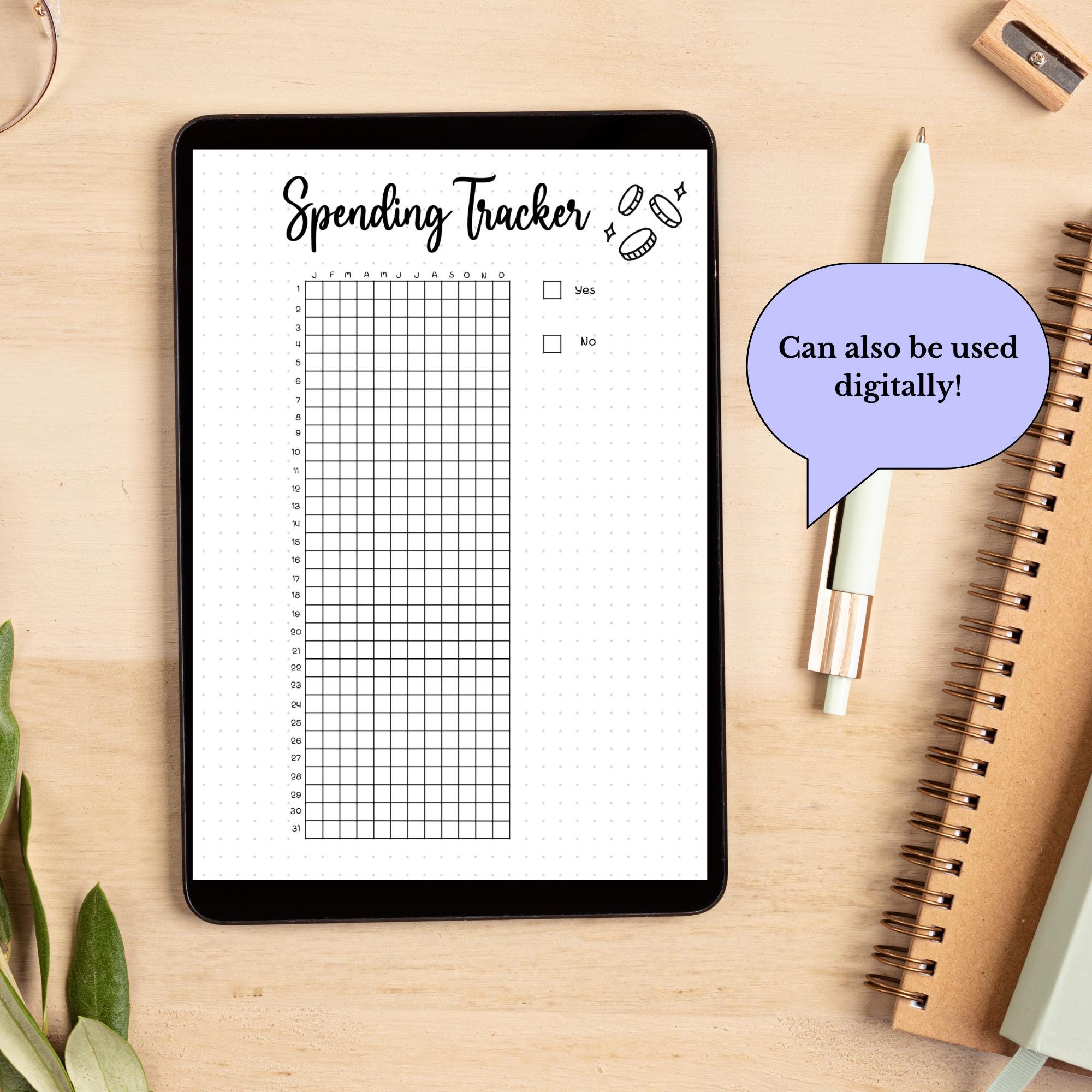 Spending Tracker Bullet Journal Printable PDF Finance Tracker Budget ...