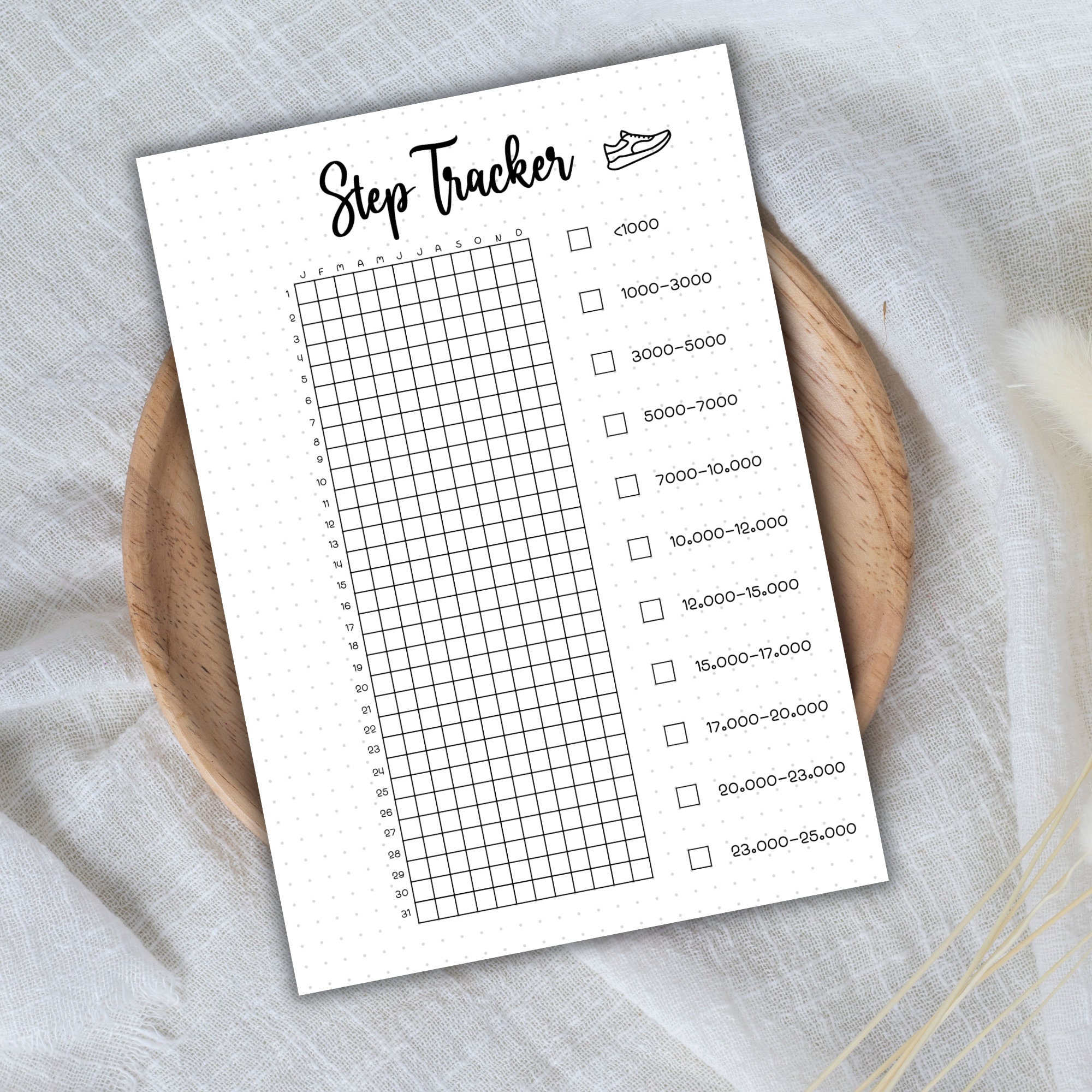 Step Tracker Bullet Journal PDF Steps Log Workout Tracker Health ...