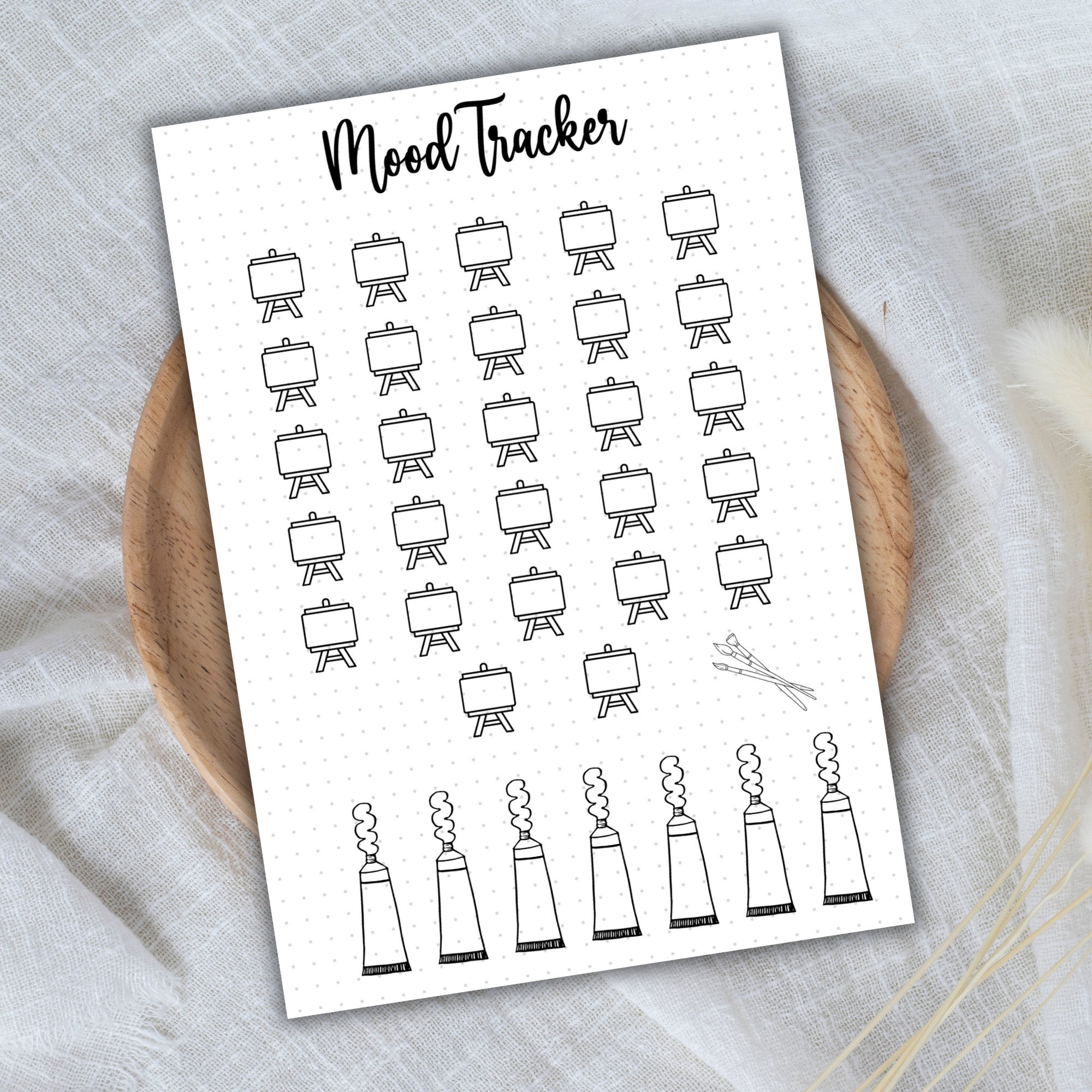 Mood Tracker Canvas Painting Bullet Journal PDF Mood Tracker Art ...