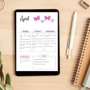 Weekly Spread Bullet Journal Page A5 Printable Digital Planner Undated ...