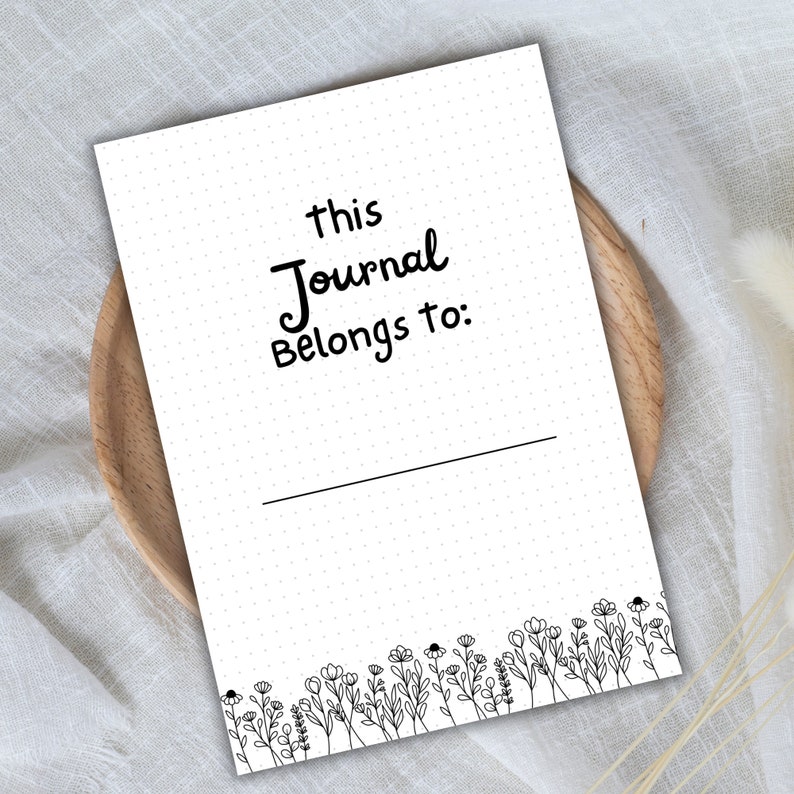 This Journal Belongs to PDF A5 Wildflower Theme, Cover Page Journal ...