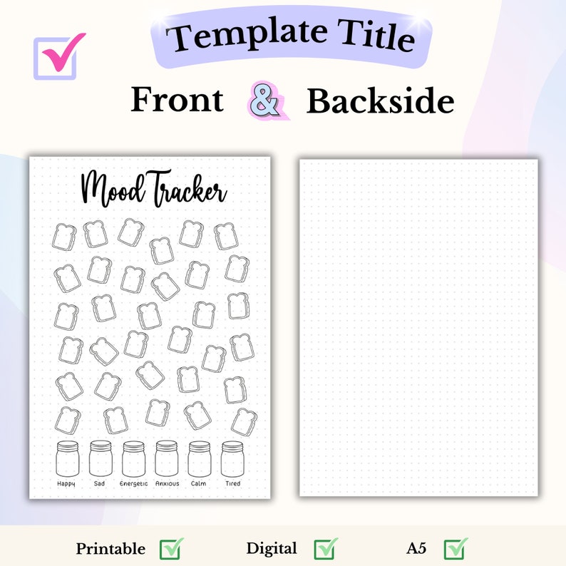 Mood Tracker Bullet Journal Bread Jam Jelly Monthly Mood Tracker Daily ...