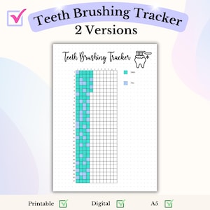 Teeth Brushing Tracker Bullet Journal Teeth Brushing Log Dental Health ...
