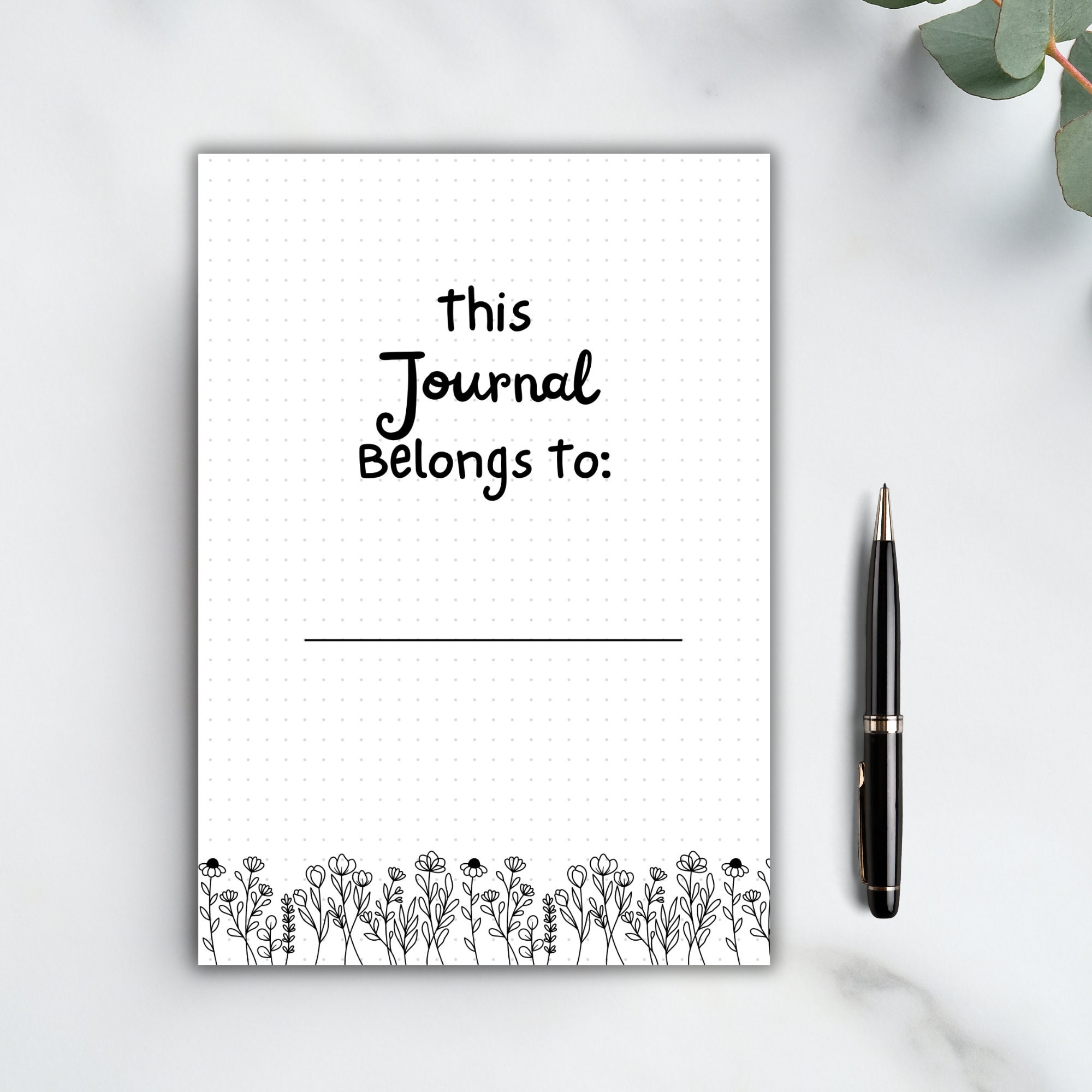 This Journal Belongs to PDF A5 Wildflower Theme, Cover Page Journal ...