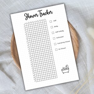 Shower Tracker A5 Bullet Journal Page Digital Monthly Tracker Insert ...