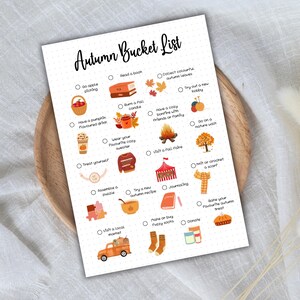 Autumn Bucket List Coloured and Uncoloured Version Fall Bucket List ...